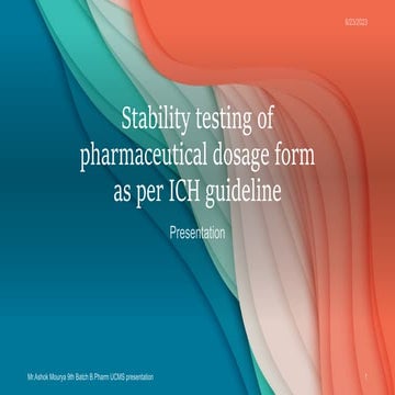 Stability testing of pharmaceutical dosage form as per ICH.pptx
