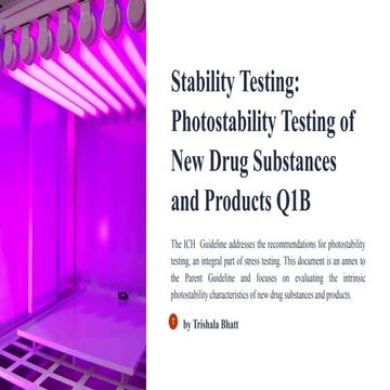 Stability Testing Photostability Testing of New Drug Substances and ...