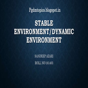 Stable environment/Dynamic environment | PPTX