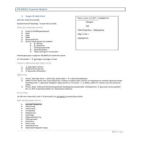 STABLE Course Notes | DOCX