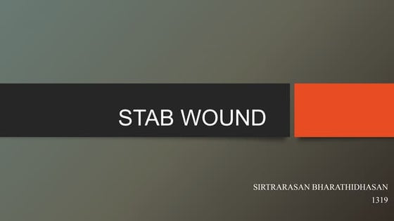 Classification of gunshot wounds | PPT