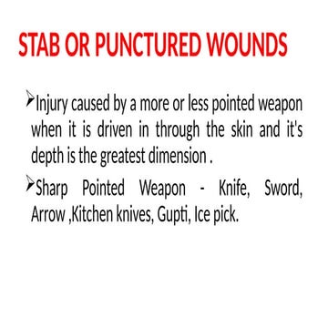 STAB WOUNDS. Forensic medicine ..injury tylepptx | PPTX