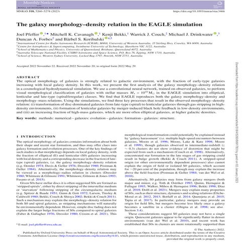 The galaxy morphology–density relation in the EAGLE simulation | PDF