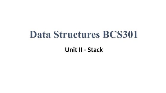 Stack in Data Structure | PPT Stack in Data Structure | PPT