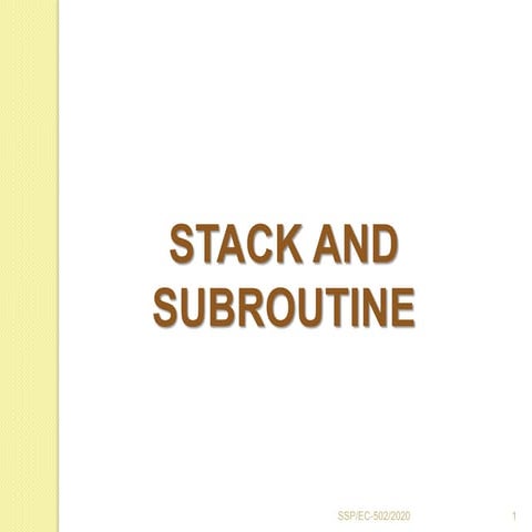 Stack And Subroutine Ppt