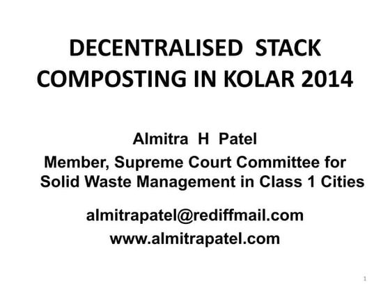 Almitra Patel presentations