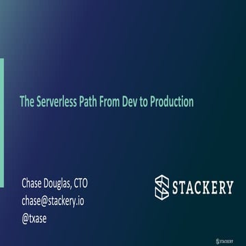 Serverless Development To Production Pipeline | PDF