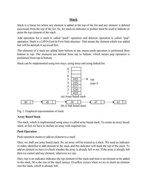 Stack push pop | PDF | Programming Languages | Computing Stack push pop | PDF | Programming Languages | Computing