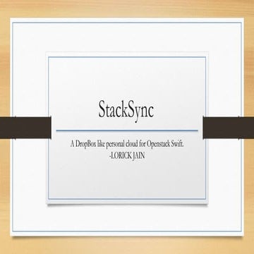 Stack Sync Using Openstack Pptx Computing Technology And Computing 4947