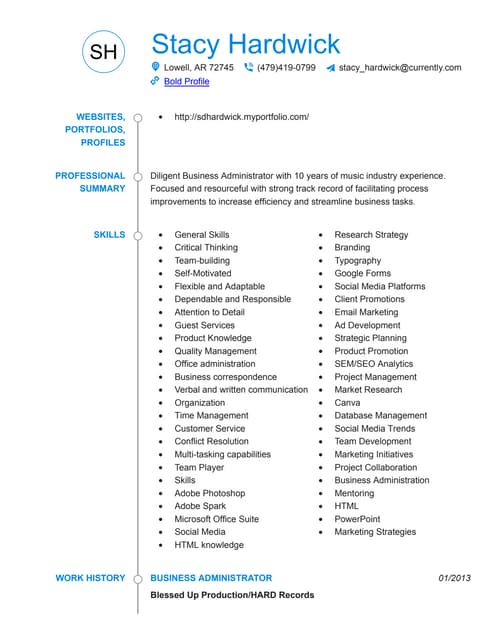 Quick Glance Resume | PPT