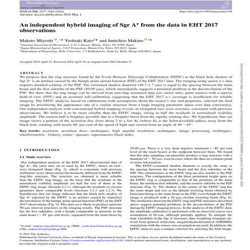 An independent hybrid imaging of Sgr A ∗ from the data in EHT 2017 ...