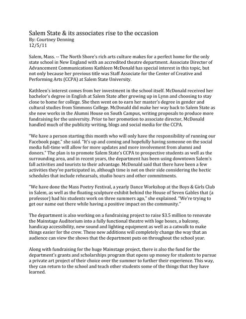 Feature Story - Sample | DOCX | College Education | Education