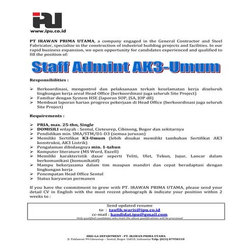 Staff Admint Safety-AK3 | PDF