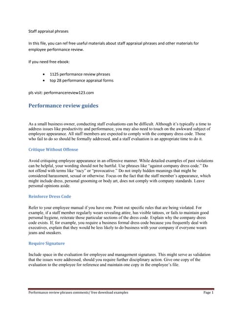 Employee appraisal sample | PDF