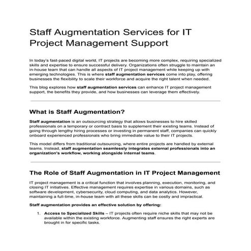 Staff-Augmentation-for-Business-Growth-How-It-Can-Help | PDF
