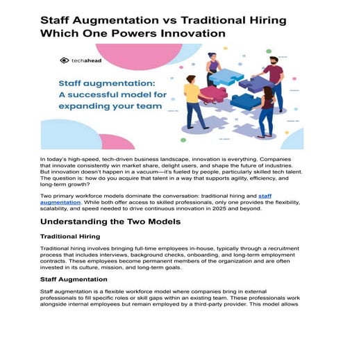 Staff Augmentation vs Traditional Hiring Which One Powers Innovation (1 ...