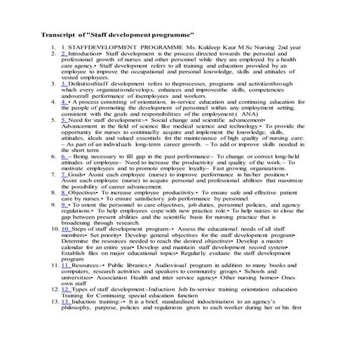 Staff development | DOCX