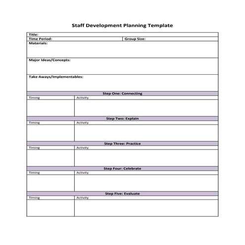 Staff development planning template | DOCX