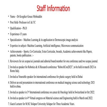 staff information GMK presentation for a ideal associate professor | PPTX
