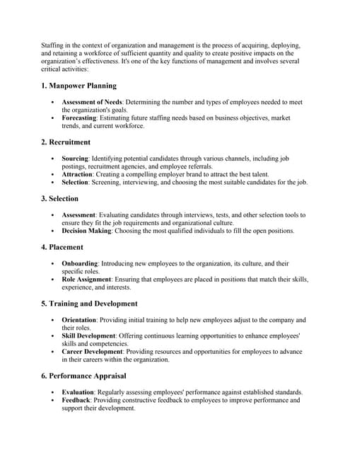 Nature of Staffing | PDF