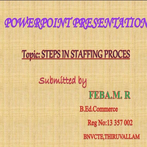 Steps in Staffing Process | PPTX