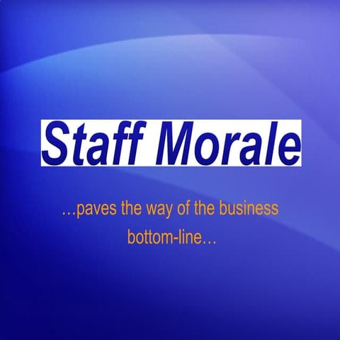 Staff morale | PPT