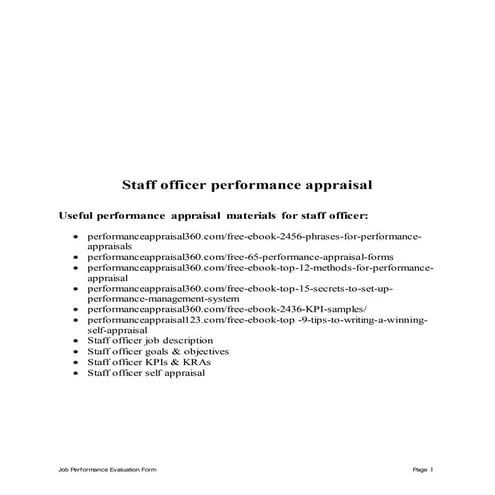 Staff officer performance appraisal | DOCX