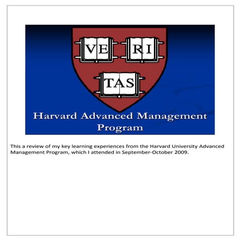 Review Of Harvard Learning Experience | PDF