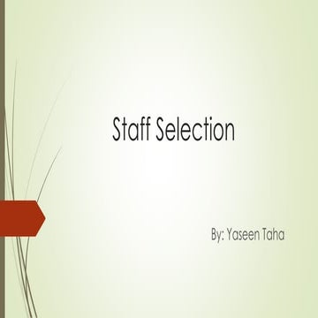 Staff selection2 | PPT