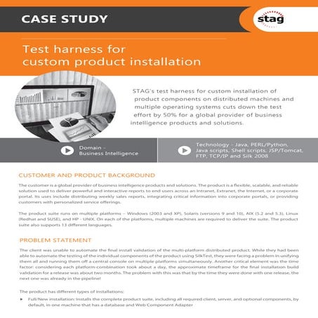 Test Harness for Custom Product Installation | PDF