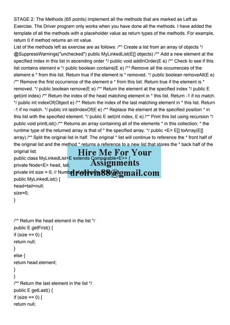 Stage 2 The Methods 65 Points Implement All The Methods Tpdf