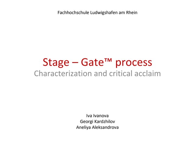 Product Management Stage-Gate Process (Sample) | PDF