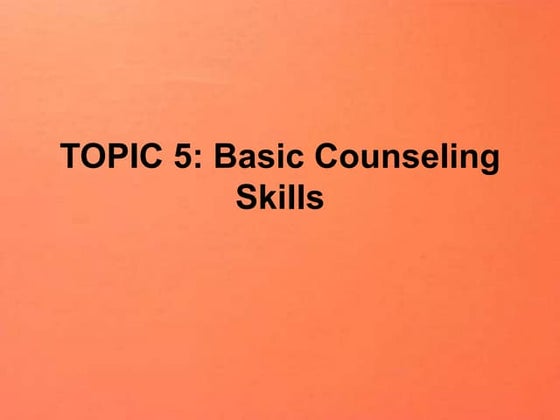 COUNSELING PROCESS | PPT