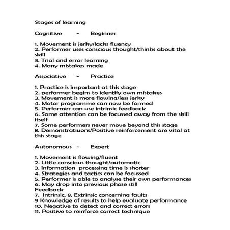 Stages of learning | PDF