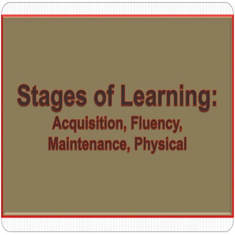 Stages of learning for B.ed spl.edu. Paper | PPTX
