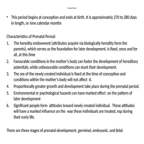 stages of prenatal development psychology | PPTX