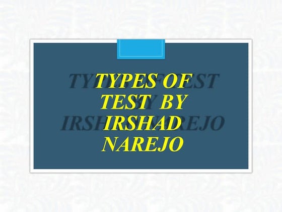 Type and classification of test | PDF | Science