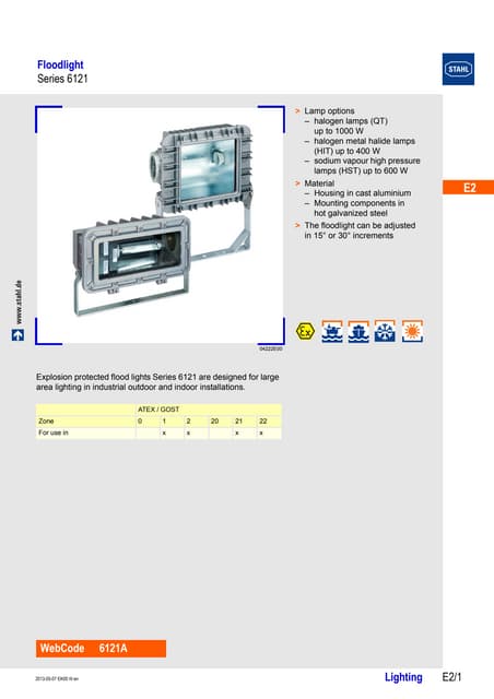 Zone 1 Lighting, Hazardous Area (ATEX) - EEx de - Petrel 621 Bulkhead | PDF