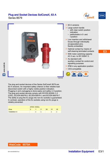 Stahl 8570, 8571, 8575, 8581 Plugs And Sockets - ATEX Zone 1 Zone 2 Hazardous Area Plugs And ...