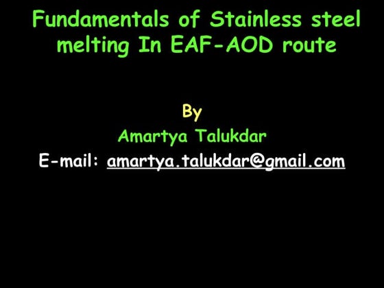 Steel Making: Lecture AOD | DOC