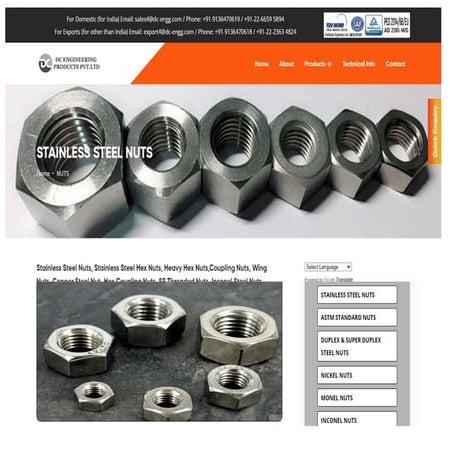 STAINLESS STEEL NUTS-JF Engineering Products LLP | PDF