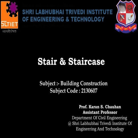 Types of Stairs & Staircase in Building Construction | PPT