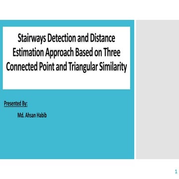 Stairways detection and distance estimation approach based on three ...