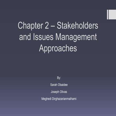 Stakeholders and Issues Management Approaches | PPTX