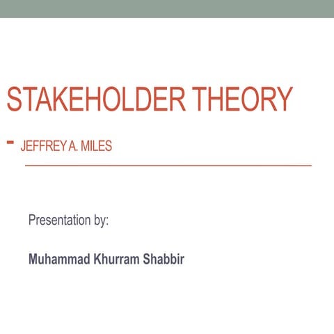 Stakeholder theory presentation | PPTX