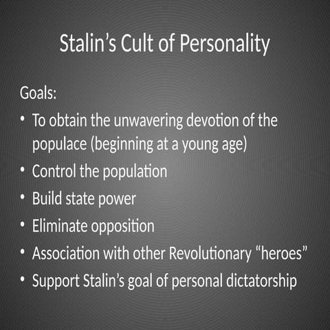Stalin Cult of Personality OverviewPictures | PPTX