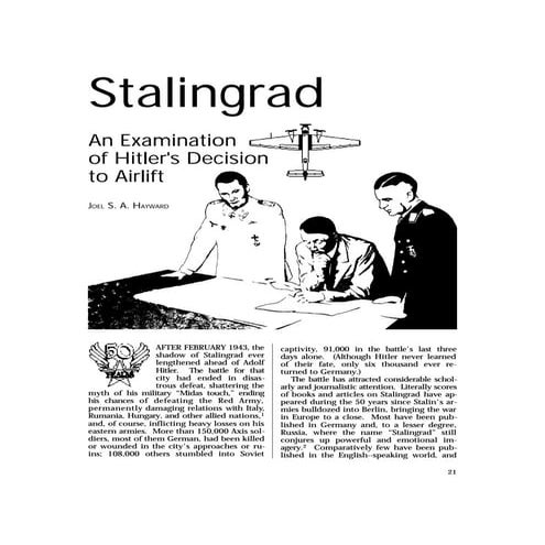 Stalingrad: An Examination-of Hitler's Decision to Airlift, by ...