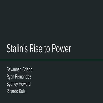 Stalin's Rise to Power | PPT