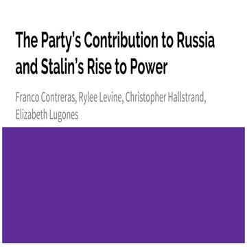 Stalin\ S Rise To Power | PPT