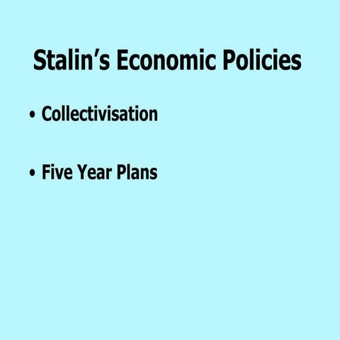 Stalin’s economic policies | PPT